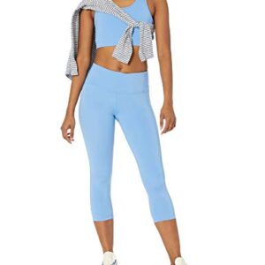 Amazon Essentials Women's Active Sculpt Mid Rise Capri Legging, French Blue, Large