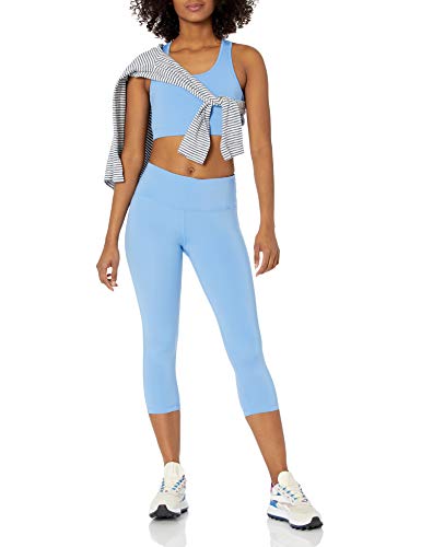 Amazon Essentials Women's Active Sculpt Mid Rise Capri Legging, French Blue, Large