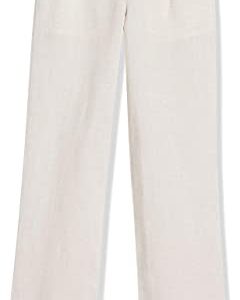 Amazon Essentials Women's Linen Blend Drawstring Wide Leg Pant (Available in Plus Size), Ecru, Large