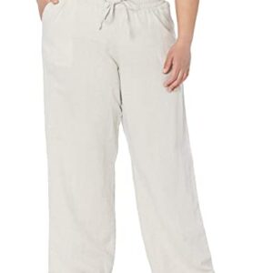 Amazon Essentials Women's Linen Blend Drawstring Wide Leg Pant (Available in Plus Size), Ecru, Large