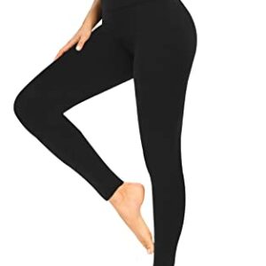 High Waisted Leggings for Women No See-Through Tummy Control Yoga Pants Workout Leggings-Reg&Plus Size (Black, Large-X-Large(Plus Size 12-20))