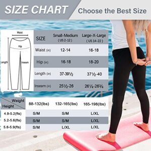 High Waisted Leggings for Women No See-Through Tummy Control Yoga Pants Workout Leggings-Reg&Plus Size (Black, Large-X-Large(Plus Size 12-20))