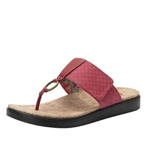 alegria women's lanie red thong sandal 10 m us