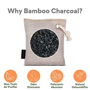 Natural Peek Bamboo Charcoal Air Purifying Bag – Natural Odor Eliminator and Moisture Absorber for Home and Car - Breathe Fresh air, Chemical Free and Fragrance Free Purifier (4x200g)