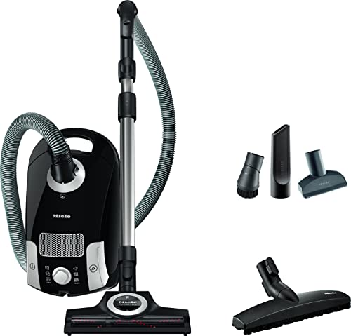 Miele Compact C1 Turbo Team Bagged Canister Vacuum, Obsidian Black