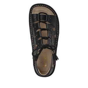 Alegria Valerie Women's Sandal - Comfort and Style - Arch Support - Versatile Design – Adjustable Sandal - Lasting Comfort for Every Step Black Burnish 10 M US