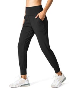 g gradual women's joggers high waisted yoga pants with pockets loose leggings for women workout, athletic, lounge (black, large)