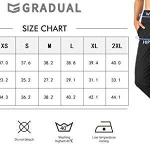 G Gradual Women's Joggers High Waisted Yoga Pants with Pockets Loose Leggings for Women Workout, Athletic, Lounge (Black, Large)