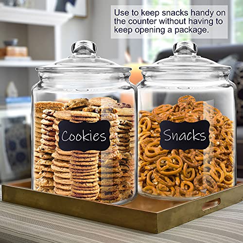 Daitouge 1.5 Gallon Glass Jars with Lids, Large Glass Storage Jars Set of 2, Heavy Duty Glass Canisters for Kitchen, Perfect for Flour, Sugar, Rice, Pasta, Beans, Cookies