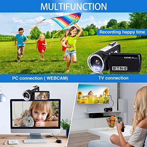 Vmotal Video Camera Camcorders 24 MP Digital Camera Video Recorder FHD 1080P 30FPS 2.7 Inch Vlogging Camera YouTube TikTok Camcorder for Kids Children Student Teenager Beginner