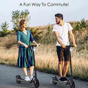 MEGAWHEELS Electric Scooter, 3 Gears, Max Speed 15.5 MPH, Up to 17 Miles Rang 7.5 Ah Powerful Battery with 8'' Tires Foldable Scooter for Adults Longer Deck, Load 265 lbs