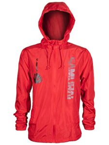 jinx cyberpunk 2077 chippin in men's windbreaker jacket, red, large