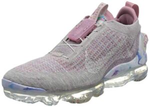 nike women's w air vapormax 2020 fk running shoe, black white barely volt atomic pink royal pulse crimson tint, 3.5 uk