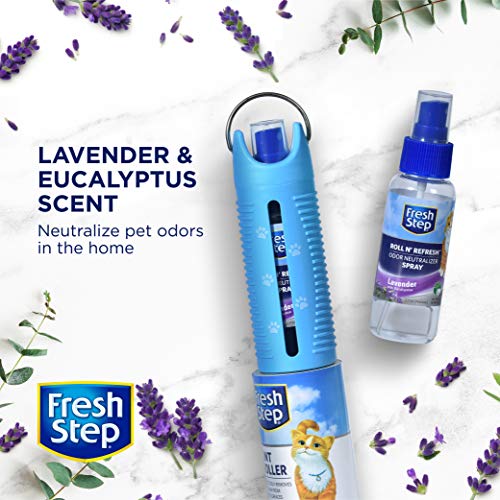 Fresh Step Roll N' Refresh Odor Neutralizing Fabric & Air Freshener Refills in Lavender Eucalyptus Scent | 2.7 oz Bottle Pet Lint Roller Roll N' Refresh Refills for Pet Fur