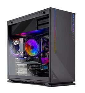 skytech azure gaming pc desktop - amd ryzen 5 5600x 3.8ghz, rtx 3070 8gb, 16gb 3200, 1tb nvme ssd, 650w gold psu, windows 10 home 64-bit, black