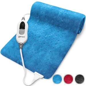 GENIANI XL Heating Pad for Back Pain & Menstrual Pain Relief, FSA HSA Eligible, Auto Shut Off, Machine Washable, Moist Heat Pad for Neck and Shoulder, Heat Patch for Cramps Relief, Aqua Blue 12'‘×24’’