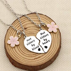 JQFEN Best Sister Necklace of 2 Split Heart Pendant Necklace Charm Friendship Jewelry for Sister Friends