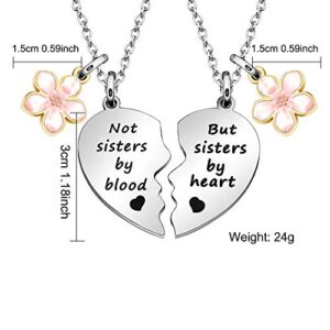 JQFEN Best Sister Necklace of 2 Split Heart Pendant Necklace Charm Friendship Jewelry for Sister Friends