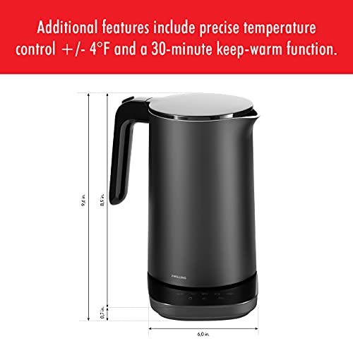 ZWILLING Enfinigy Cool Touch 1.5-Liter Electric Kettle Pro, Cordless Tea Kettle & Hot Water