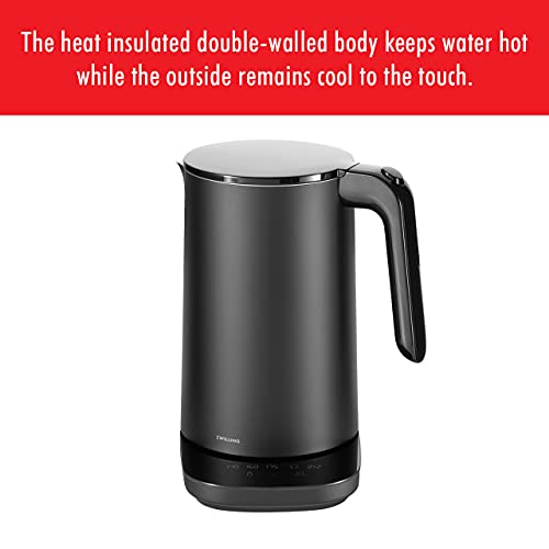 ZWILLING Enfinigy Cool Touch 1.5-Liter Electric Kettle Pro, Cordless Tea Kettle & Hot Water