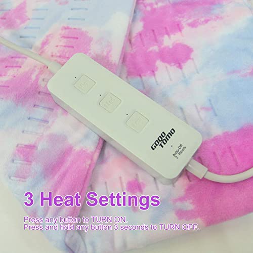 GOQOTOMO Heating Pad Fast-Heating Technology for Back/Waist/Abdomen/Sh-oulder/Neck Pain and Cramps Relief - Moist and Dry Heat Therapy with Auto-Off Hot Heated Pad by-Colorful