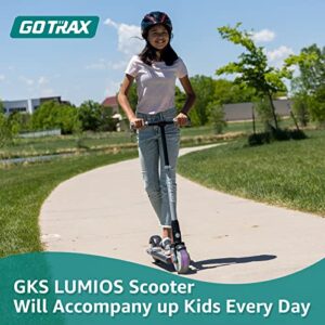 Gotrax GKS Lumios Electric Scooter for Kids Age 6-12, Max 6.25 Mile and 7.5Mph Speed, 6" Flash Front Wheel and 3 Adjustable Height, UL2272 Certified Approved and Lightweight Aluminum Frame for Kid