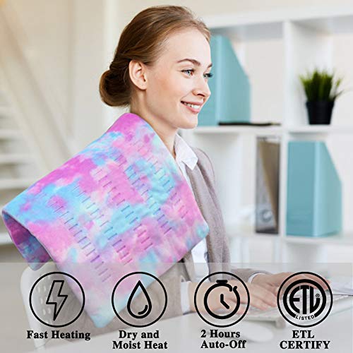 Heating Pad XL King Size by ZXU - Extra Large 12” x 24” - Ultra-Soft Heated Pad with Moist & Dry Heat Therapy Options & Auto Shut-Off - for Neck, Back, Shoulder, Menstrual Pain & Sore Muscle Relief