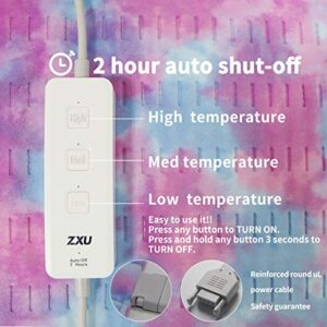 Heating Pad XL King Size by ZXU - Extra Large 12” x 24” - Ultra-Soft Heated Pad with Moist & Dry Heat Therapy Options & Auto Shut-Off - for Neck, Back, Shoulder, Menstrual Pain & Sore Muscle Relief