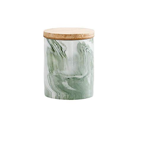 Ceramic Food Storage Canister Food Storage Jars with Airtight Seal Lid, Kitchen Canister for Serving for Coffee Beans, Tea, Flour and More (Green-S)