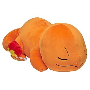 pokemon charmander 18-inch plush toy - adorable sleeping charmander - ultra-soft plush material, perfect for playing, cuddling & sleeping - gotta catch ‘em all