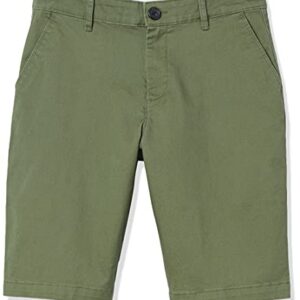 Amazon Essentials Women's Mid-Rise Slim-Fit 10 Inch Inseam Bermuda Khaki Short, Olive, 10