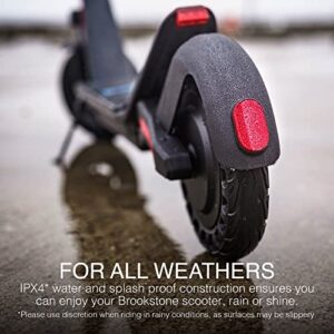 Brookstone BlueGlide Elite 10 Electric Scooter 500 Watt Motor, Max Speed 21 MPH, Up to 18 Miles Range, IPX4 Water Resistance, 10 Inch Honeycomb Tires, Cruise Control, Dual Suspension, Foldable Frame