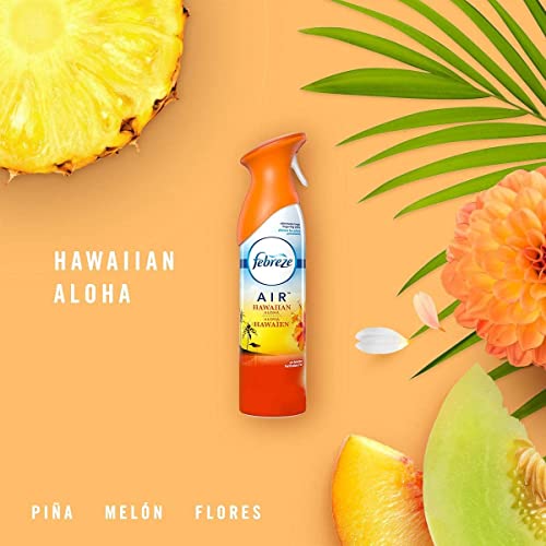 Febreze Air Freshener and Odor Eliminator Spray– one each of Linen & Sky, Original, Hawaiian Aloha and Fresh Scents. 250g or 8.8oz each (Pack of 4)