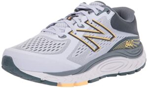 new balance women's 840 v5 running shoe, silent grey/light mango, 8 wide