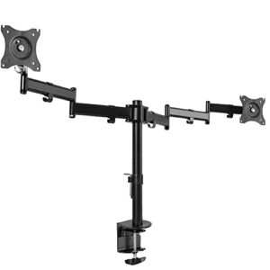 vivo dual ultra wide 13 to 38 inch computer monitor mount, fully adjustable vesa stand for 2 wide screens, stand-v038m