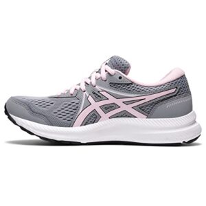 asics women's gel-contend 7 running shoes, 8.5, sheet rock/pink salt