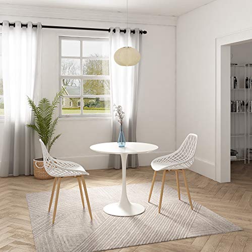 Jamesdar Kurv 3-Piece Café Dining Set, White/Natural