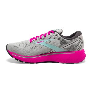 Brooks Women's Ghost 14 Neutral Running Shoe - Oyster/Yucca/Pink - 7.5 Medium