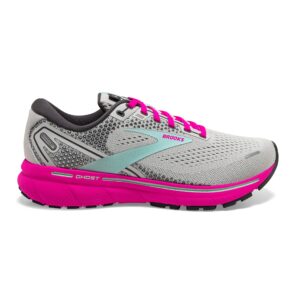 Brooks Women's Ghost 14 Neutral Running Shoe - Oyster/Yucca/Pink - 7.5 Medium