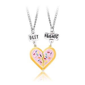 ttpaiai 30 best friends half heart pendant necklace for girls, best friend jewelry,friendship gift girls bff necklaces-love (silver heart)