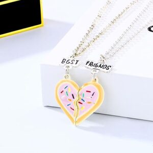 TTPAIAI 30 Best Friends Half Heart Pendant Necklace for Girls, Best Friend Jewelry,Friendship Gift Girls BFF Necklaces-Love (Silver Heart)