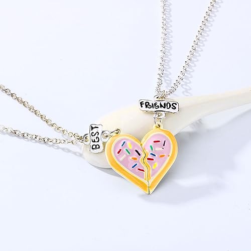 TTPAIAI 30 Best Friends Half Heart Pendant Necklace for Girls, Best Friend Jewelry,Friendship Gift Girls BFF Necklaces-Love (Silver Heart)