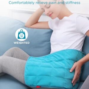 Comfytemp Weighted Heating Pad, 12x 24" Electric Heating Pad for Back Pain Relief with 9 Heat Settings | 11 Auto-Off | Stay on | Backlight, 2.2lb XL Heat Pad for Shoulders and Cramps Relief, Washable