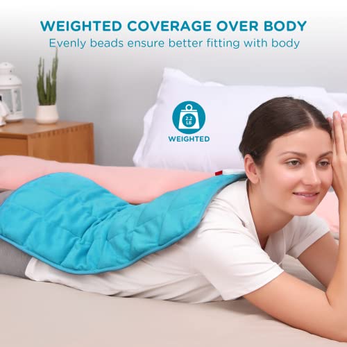 Comfytemp Weighted Heating Pad, 12x 24" Electric Heating Pad for Back Pain Relief with 9 Heat Settings | 11 Auto-Off | Stay on | Backlight, 2.2lb XL Heat Pad for Shoulders and Cramps Relief, Washable