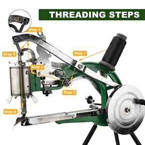 Toolly Leather Hand Shoe Repair Machine, Upgraded Aluminum Alloy Frame - Antirust and Sturdy, Small Heavy Duty Cobbler Leather Sewing Machine for Manual Sewing Dual Cotton Nylon Line