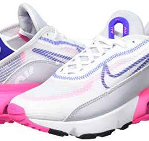 NIKE Women's Mid-Top Trainers Running Shoe, White Concord Pink Blast Pure Platinum, 7.5