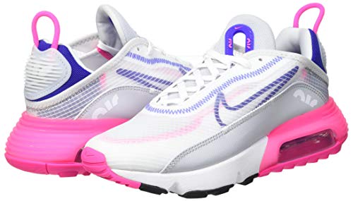 NIKE Women's Mid-Top Trainers Running Shoe, White Concord Pink Blast Pure Platinum, 7.5