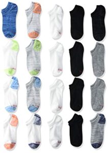 hanes boys super value 20-pair super no show athletic socks, assorted, 8 us