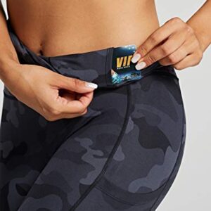 ZUTY 7/8 Workout Leggings for Women High Waisted Leggings with Pockets Squat Proof Yoga Ankle Leggings Plus Size 25" Black camo XS