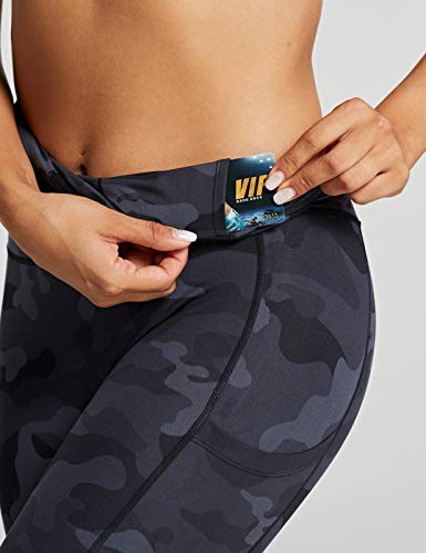 ZUTY 7/8 Workout Leggings for Women High Waisted Leggings with Pockets Squat Proof Yoga Ankle Leggings Plus Size 25" Black camo XS